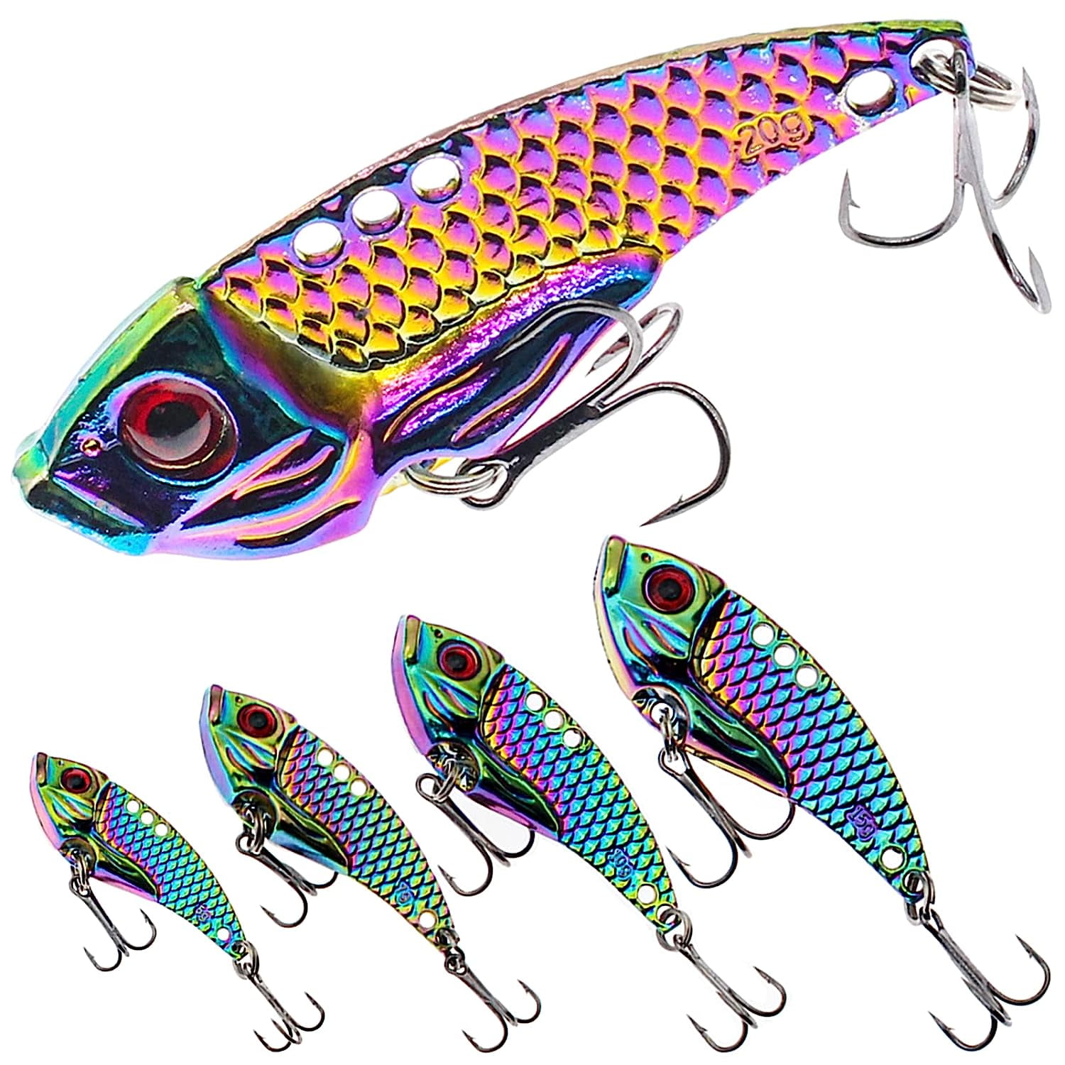 Holzlrgus Fishing Jig Spoon Lures VIB Metal Blade Baits Fishing Spoon ...