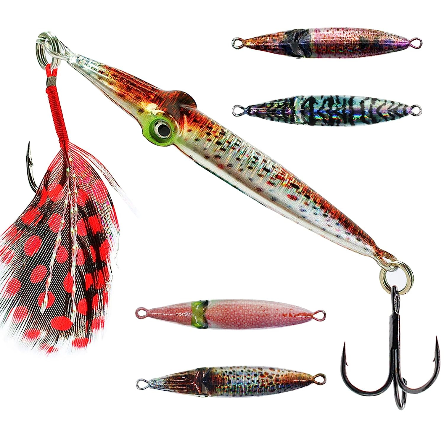 Holzlrgus Fishing Jigs Lures Vertical Jigging Spoon Saltwater with ...