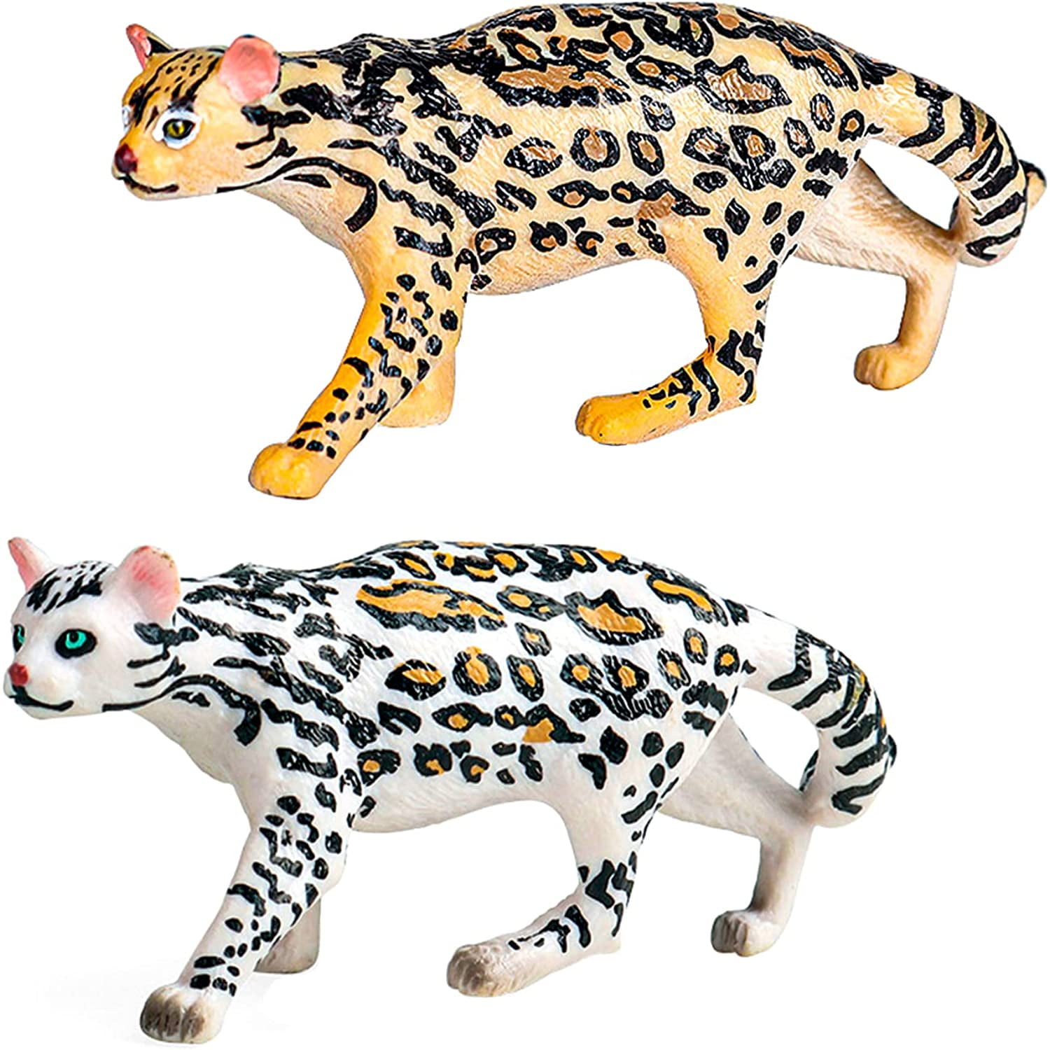 Holzlrgus Forest Animal Figurine Realistic Leopard Cat Figure Plastic ...