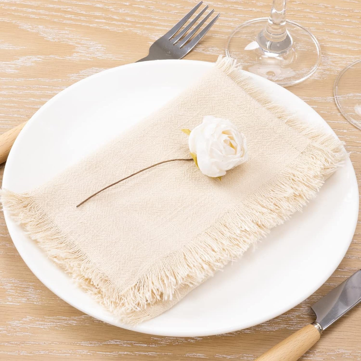Holzlrgus Handmade Cloth Napkins Bulk 18"x18" Cotton Linen Dinner ...