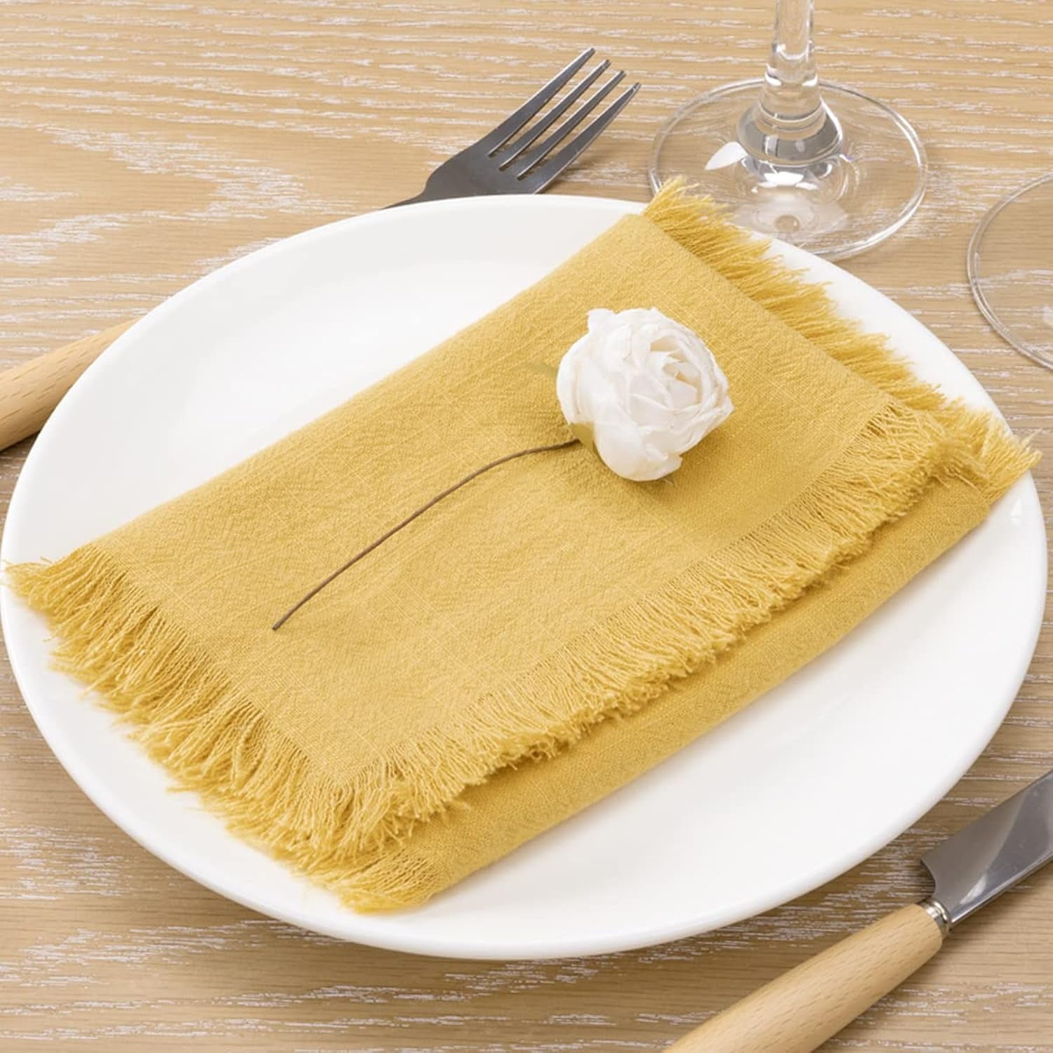 Holzlrgus Handmade Cloth Napkins Bulk 18"x18" Cotton Linen Dinner ...