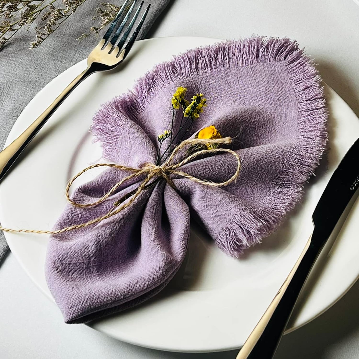 Holzlrgus Handmade Cloth Napkins, Cotton Linen Cloth Napkins with ...