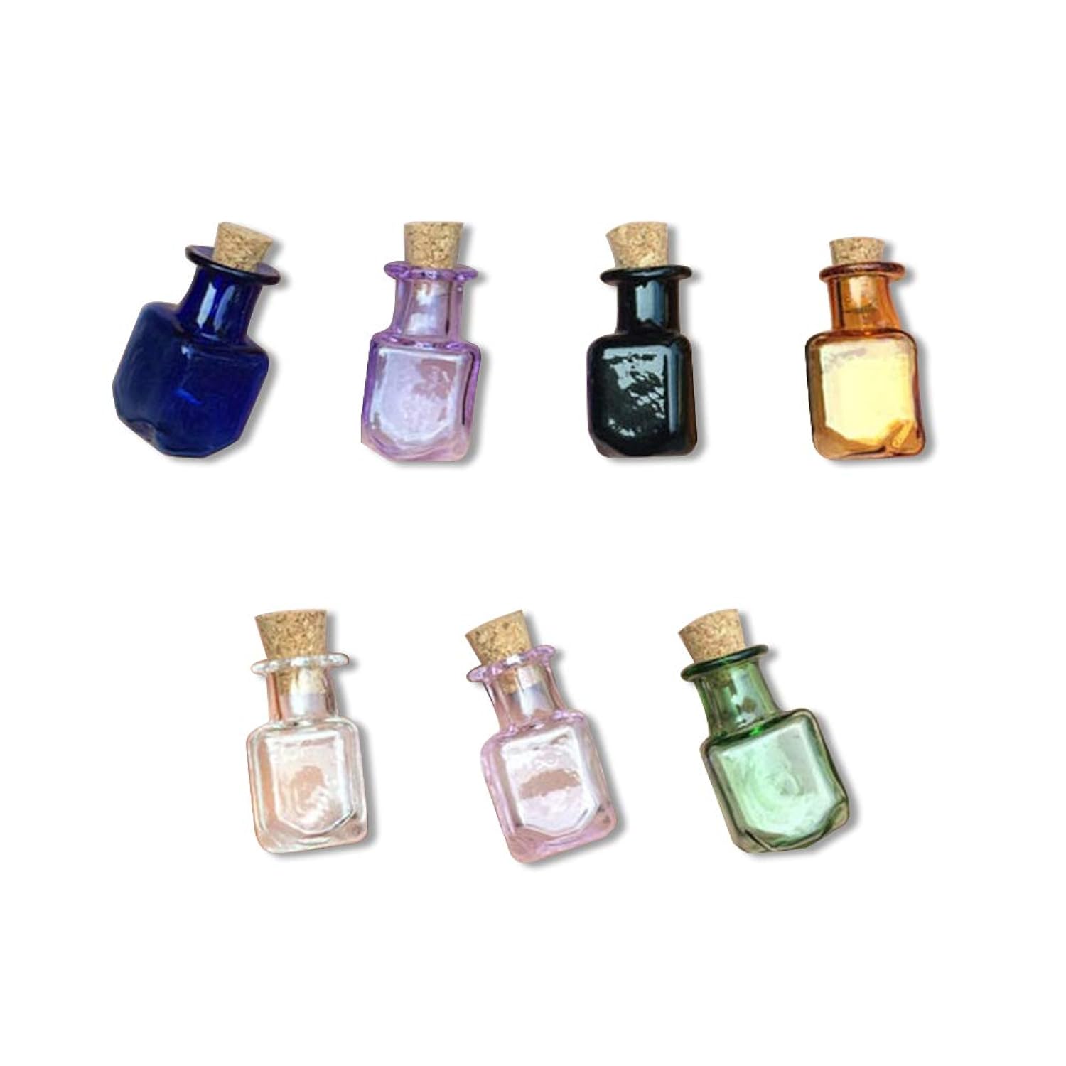 Holzlrgus Mini Glass Color Bottles Rectangle Cute Bottles With Cork ...
