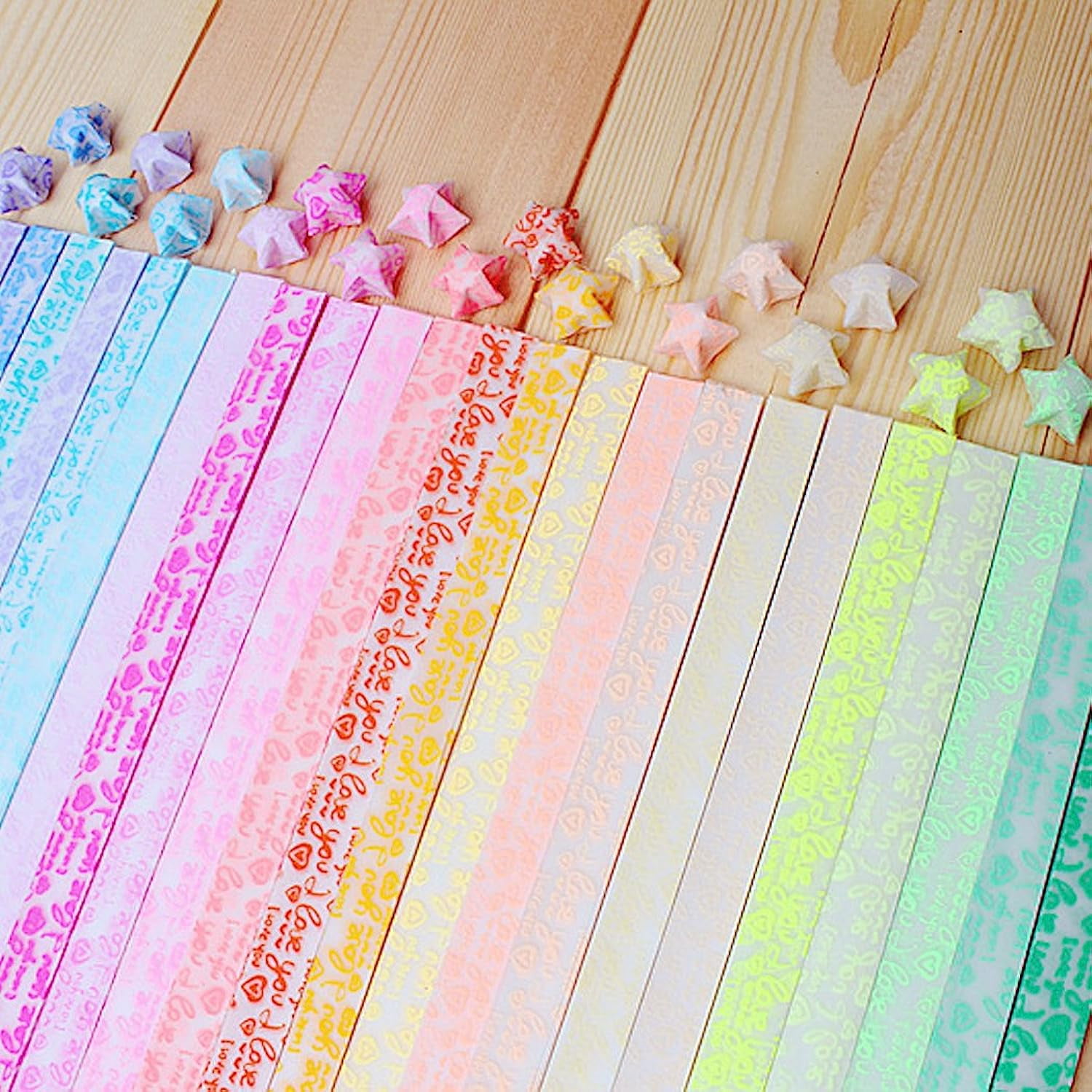 Holzlrgus Origami Stars Papers Package DIY Paper, 600 Sheets - 20 ...
