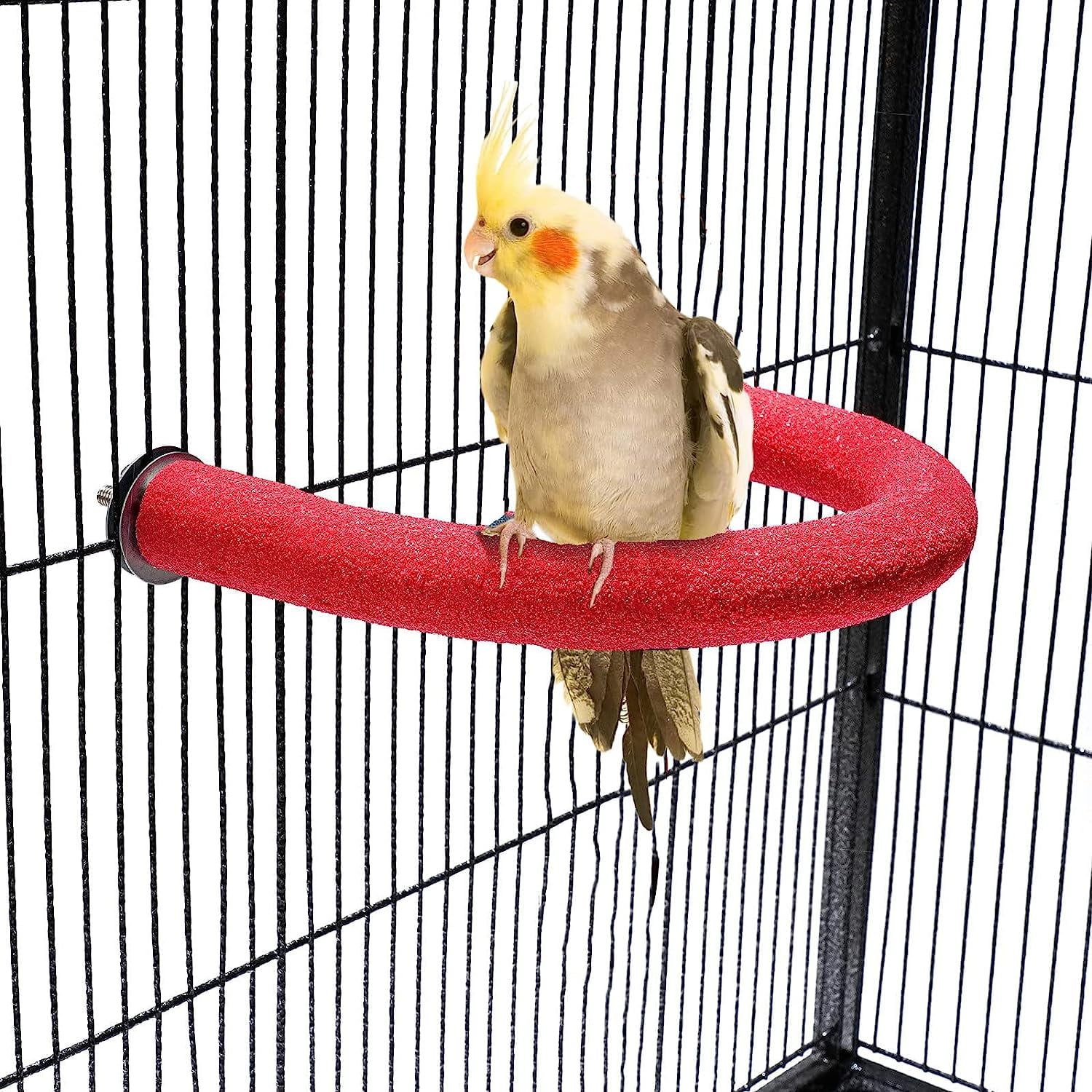 Holzlrgus Parrot Perch Stand, U Shape Quartz Sands Bird Stick Cages ...