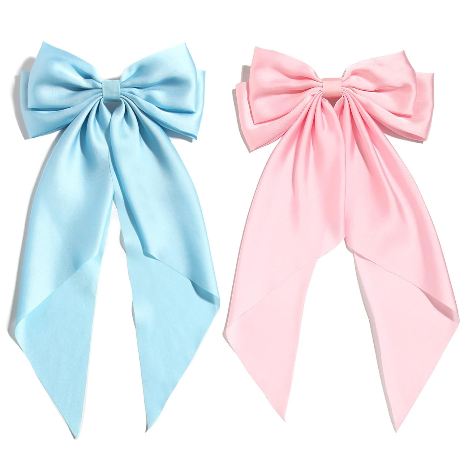 Holzlrgus Pink Hair Bow for Women,Big Pink Bow for Girls Blue Bows Hair ...