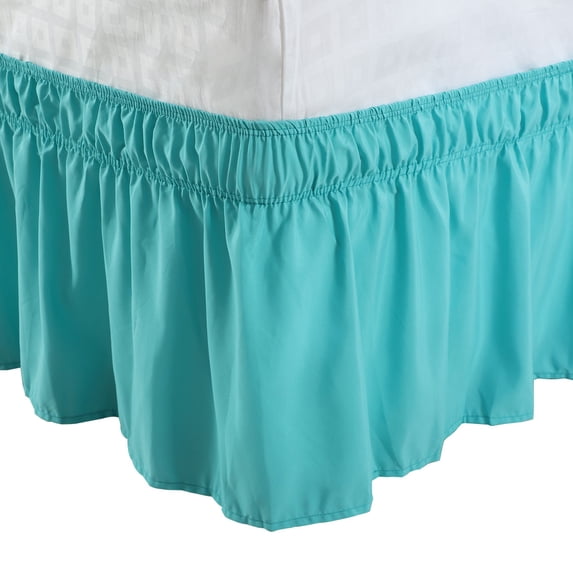 Holzlrgus Polyester Wrap Around Dust Ruffle Bed Skirt 15" Drop for Twin ...