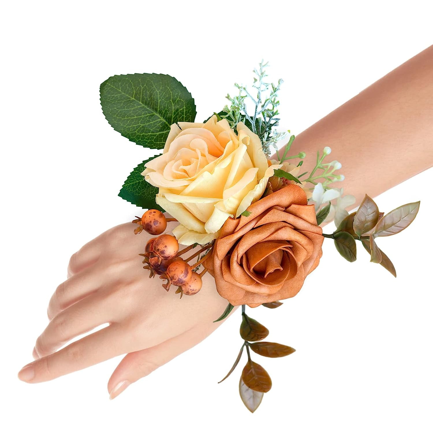 Holzlrgus Set of 2 Wrist Corsage Wristlet for Wedding Bridesmaid Mother ...