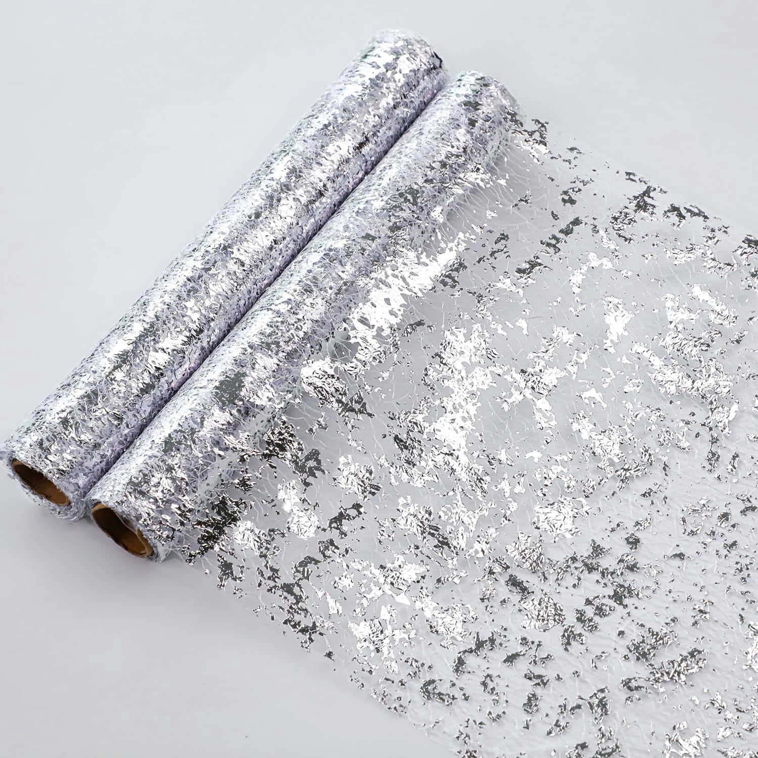 Holzlrgus Silver Table Runner, Sequin Glitter Foil Metallic Silver Thin ...