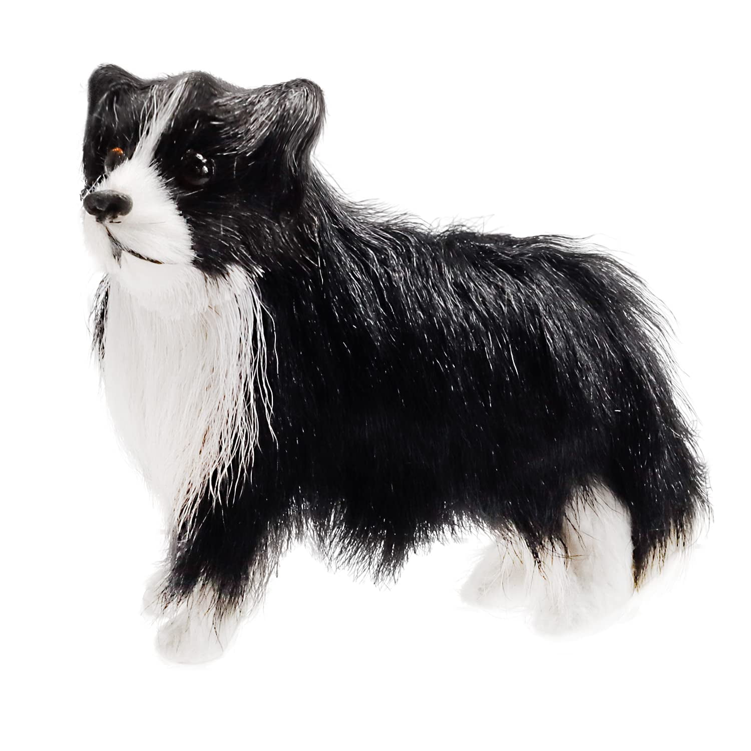 Holzlrgus Simulated Plush Collie Fake Dog Furry Dog Figurines Realistic ...