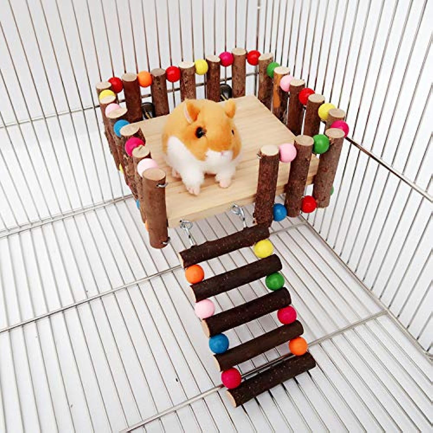 Holzlrgus Small Animal House Hamster Wooden Platform Playpen Guinea Pig ...