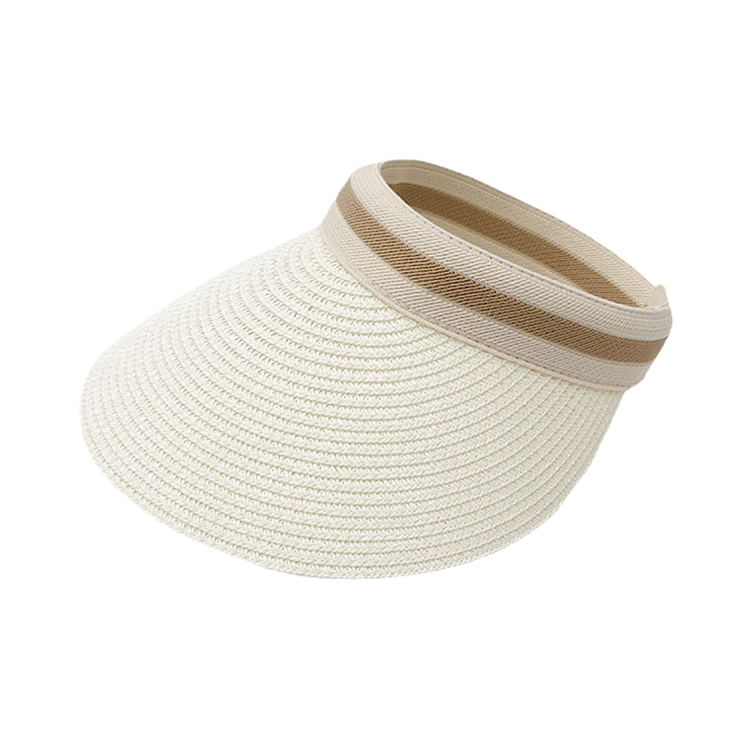 Holzlrgus Straw Sun Visor for Women Clip On Wide Brim Straw Visor Cap ...