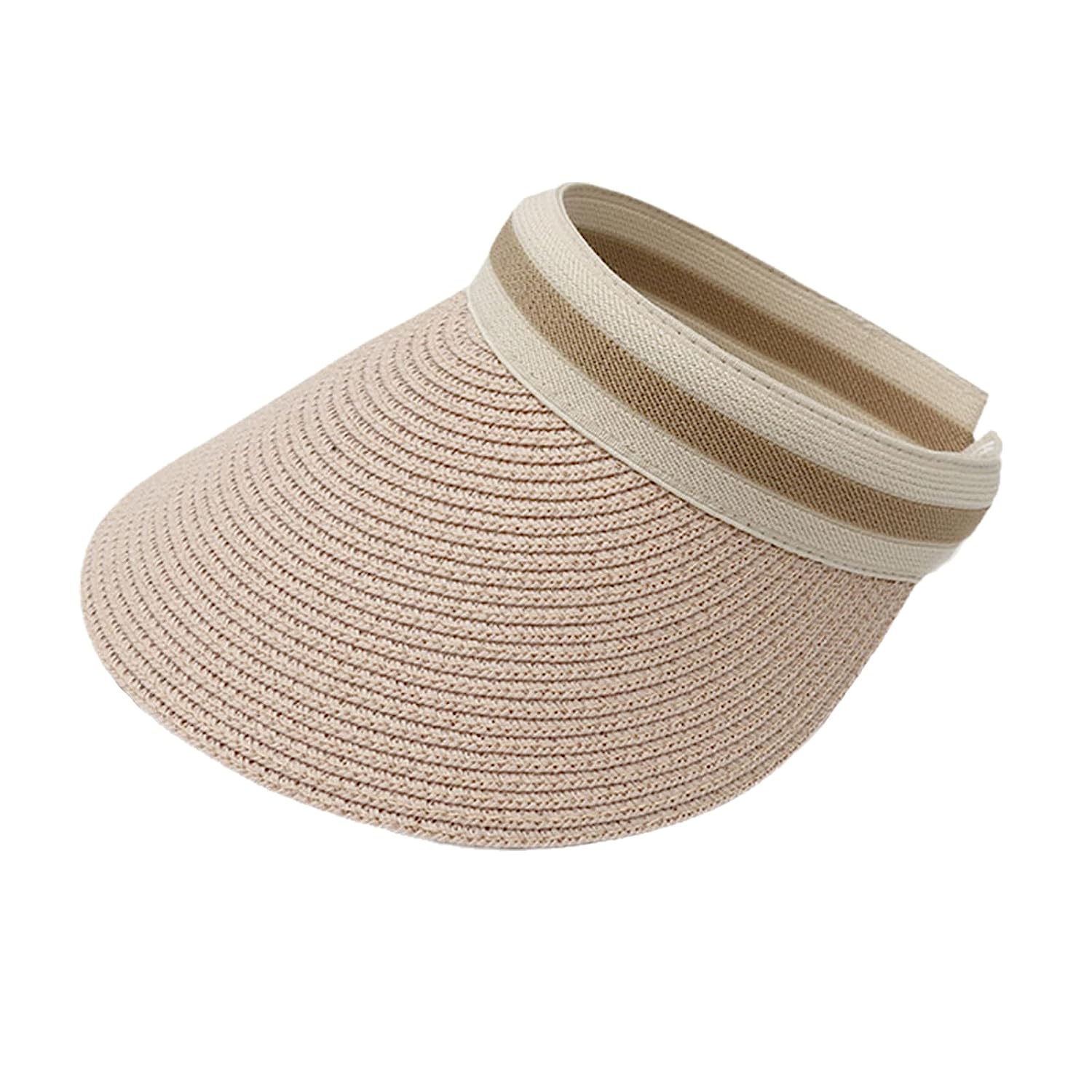 Holzlrgus Straw Sun Visor for Women Clip On Wide Brim Straw Visor Cap ...