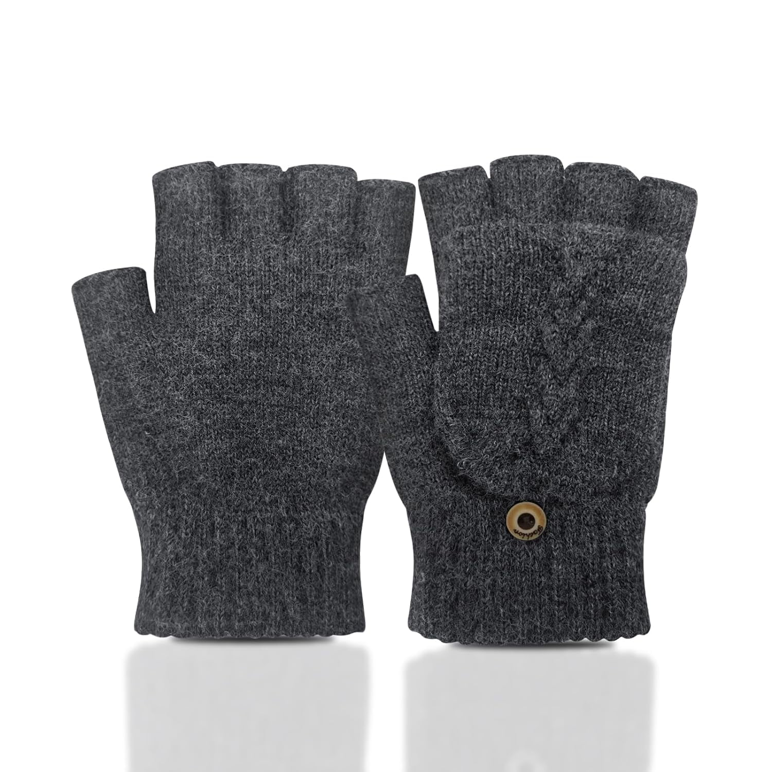 Holzlrgus Thermal Insulation Fingerless Gloves, Winter Knitted Mittens ...