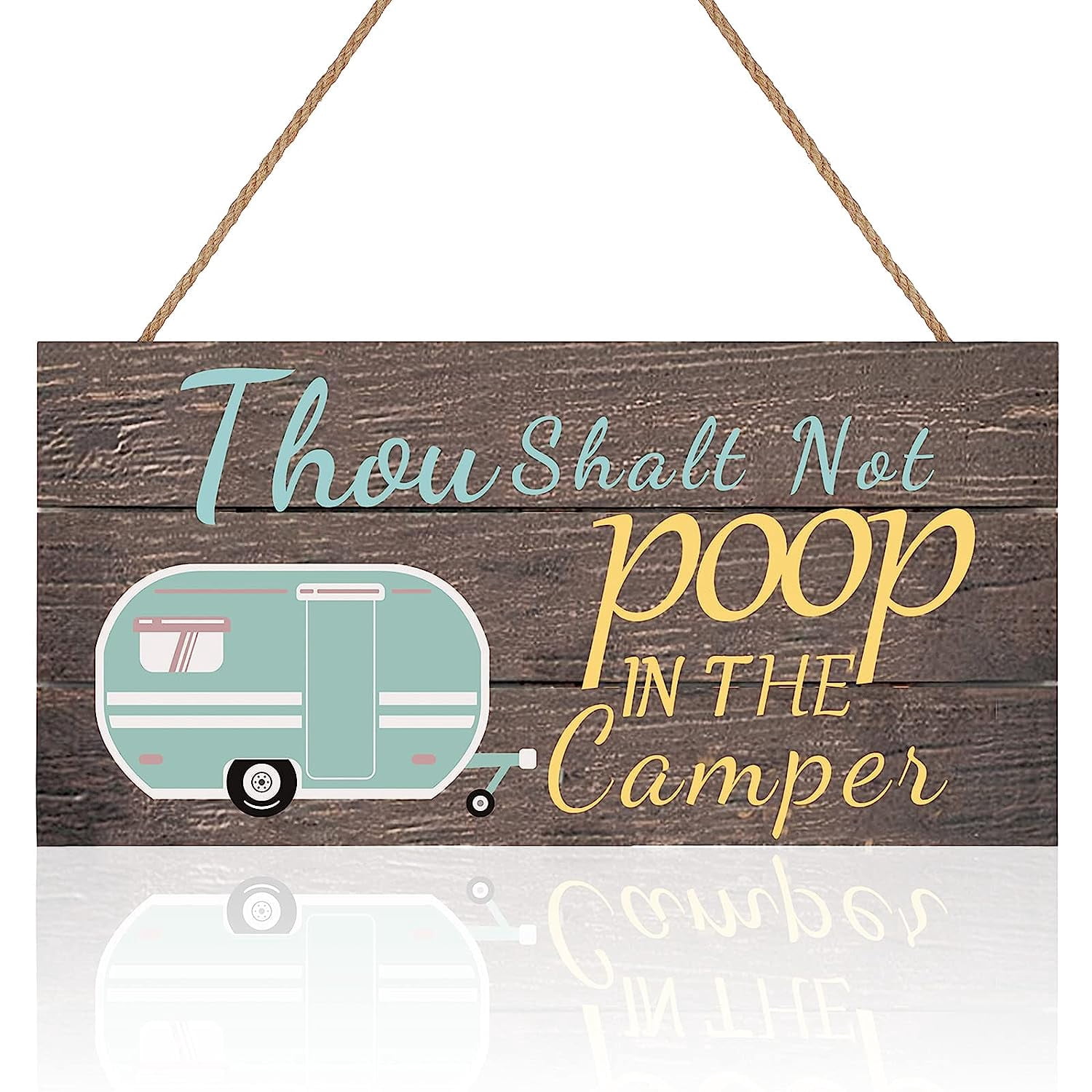 Holzlrgus Thou Shalt Not Poop in The Camper Sign No Pooping Wood ...