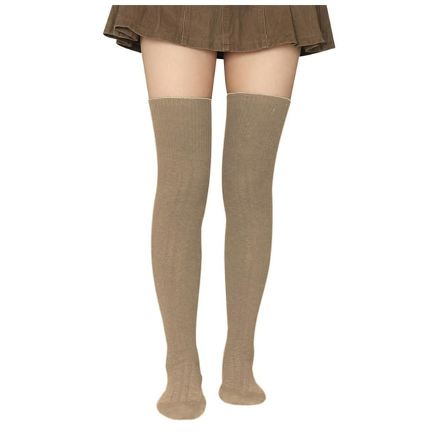 Holzlrgus Women Extra Long Thigh High Socks Cotton Knit Warm Thick Tall ...
