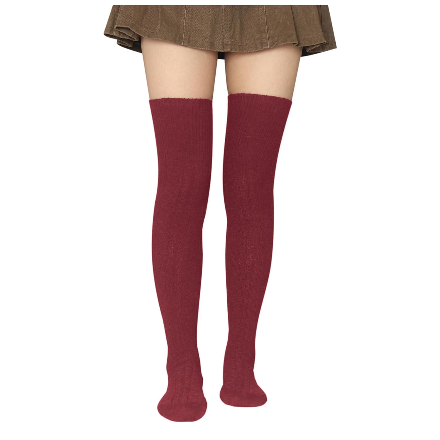 Holzlrgus Women Extra Long Thigh High Socks Cotton Knit Warm Thick Tall ...