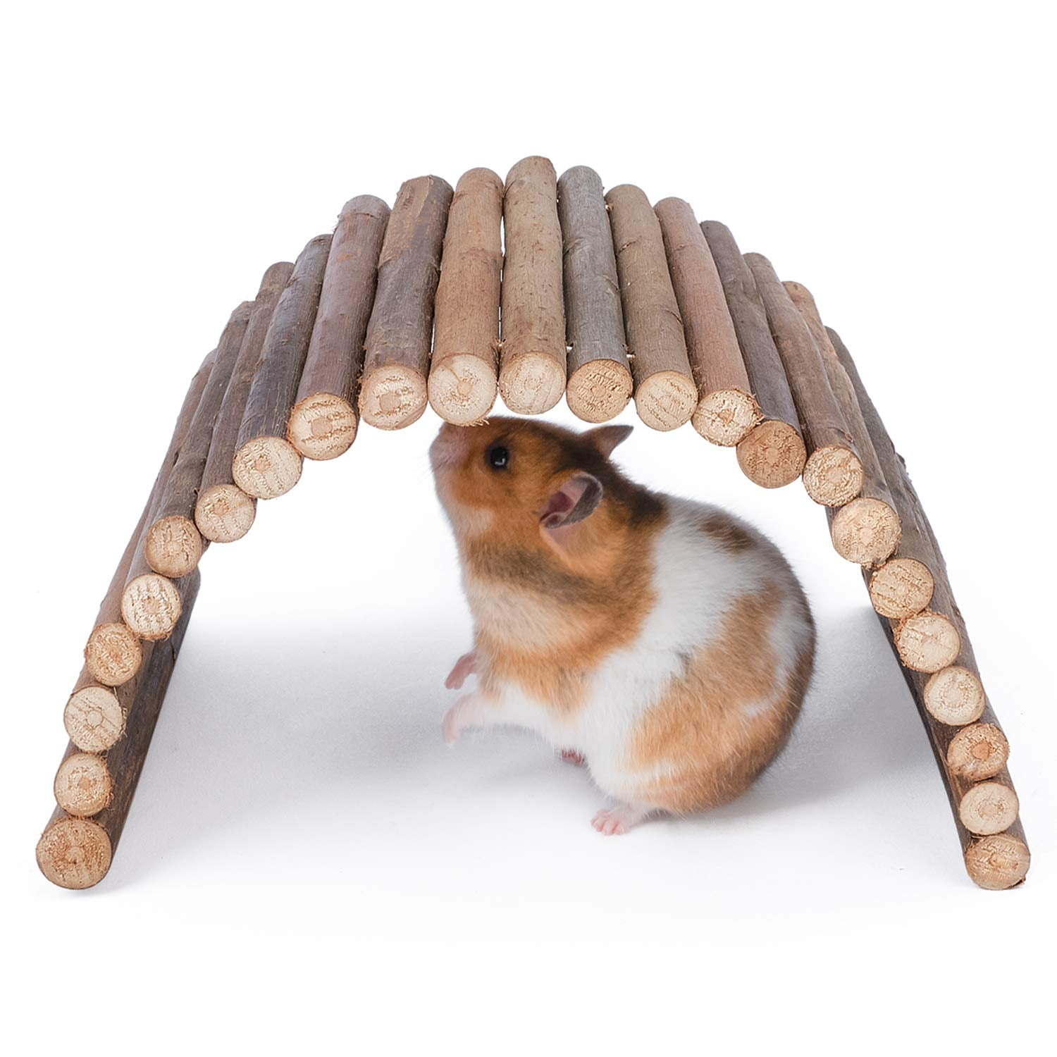 Holzlrgus Wooden Ladder Bridge, Hamster Mouse Rat Rodents Toy, Small ...