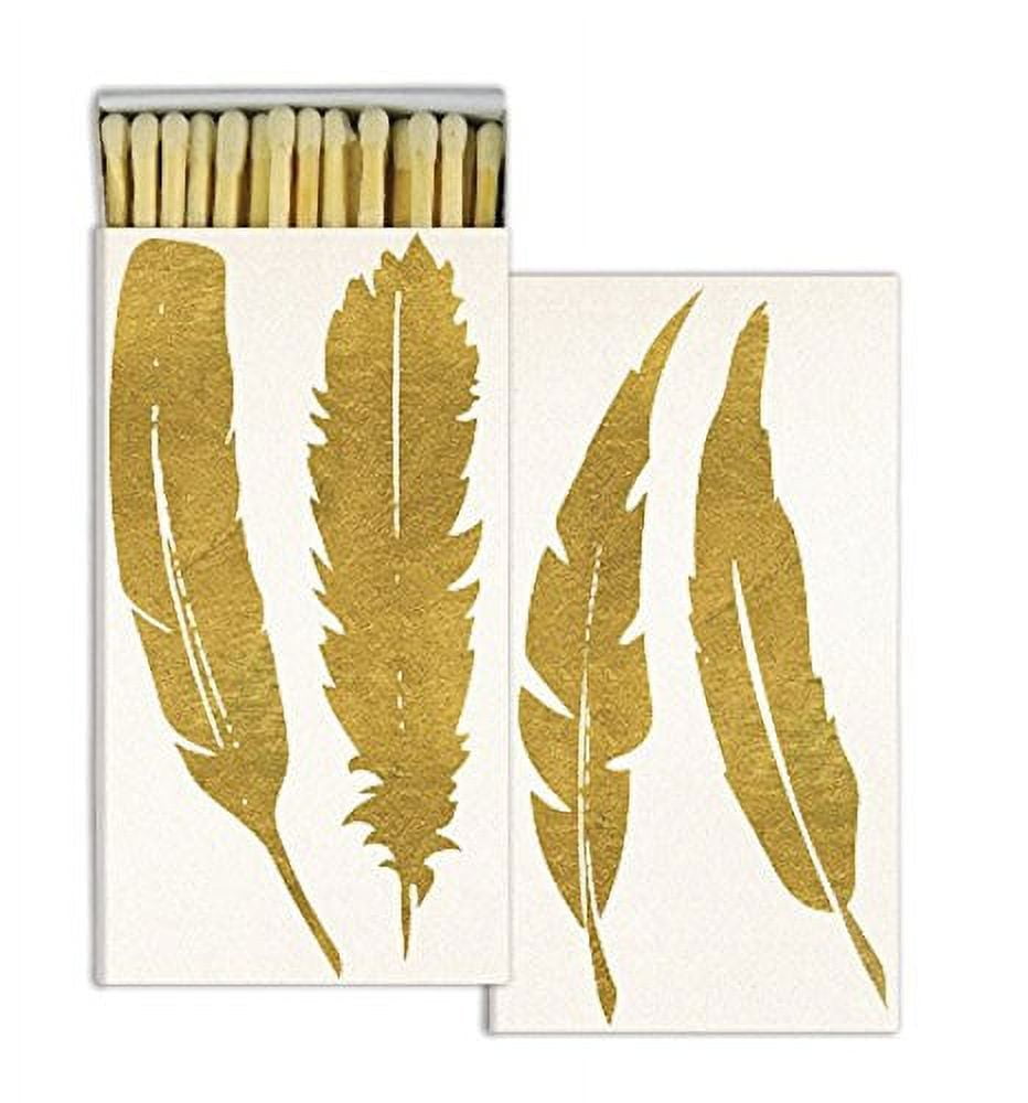 HomArt Matches in Gold Feather Box - Walmart.com