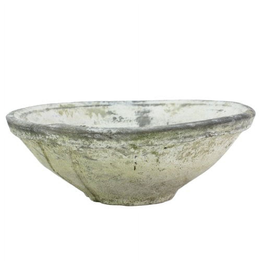HomArt Rustic Terra Cotta Bowl, Medium, Antique Whitestone, 1-Count ...