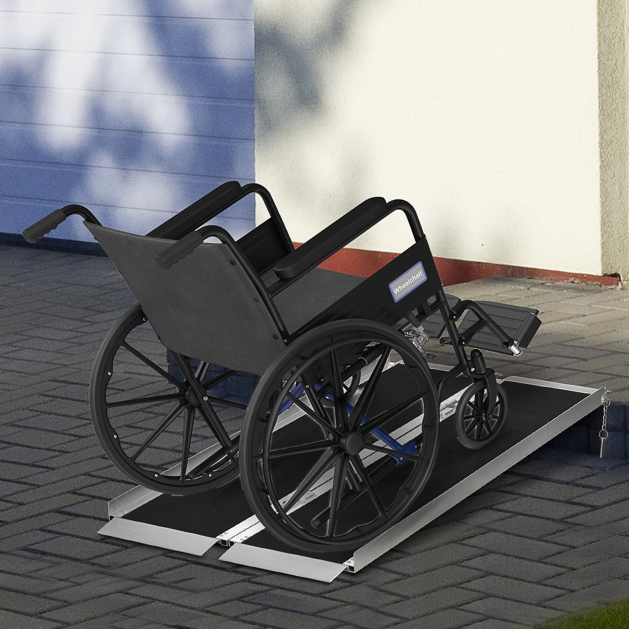 HomCom Lightweight Foldable Wheelchair Ramp, 5' Portable Aluminum ...