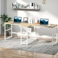 "HomCom Easy Work Home Multi-Use Compact 83"" Two Person Computer Desk ...