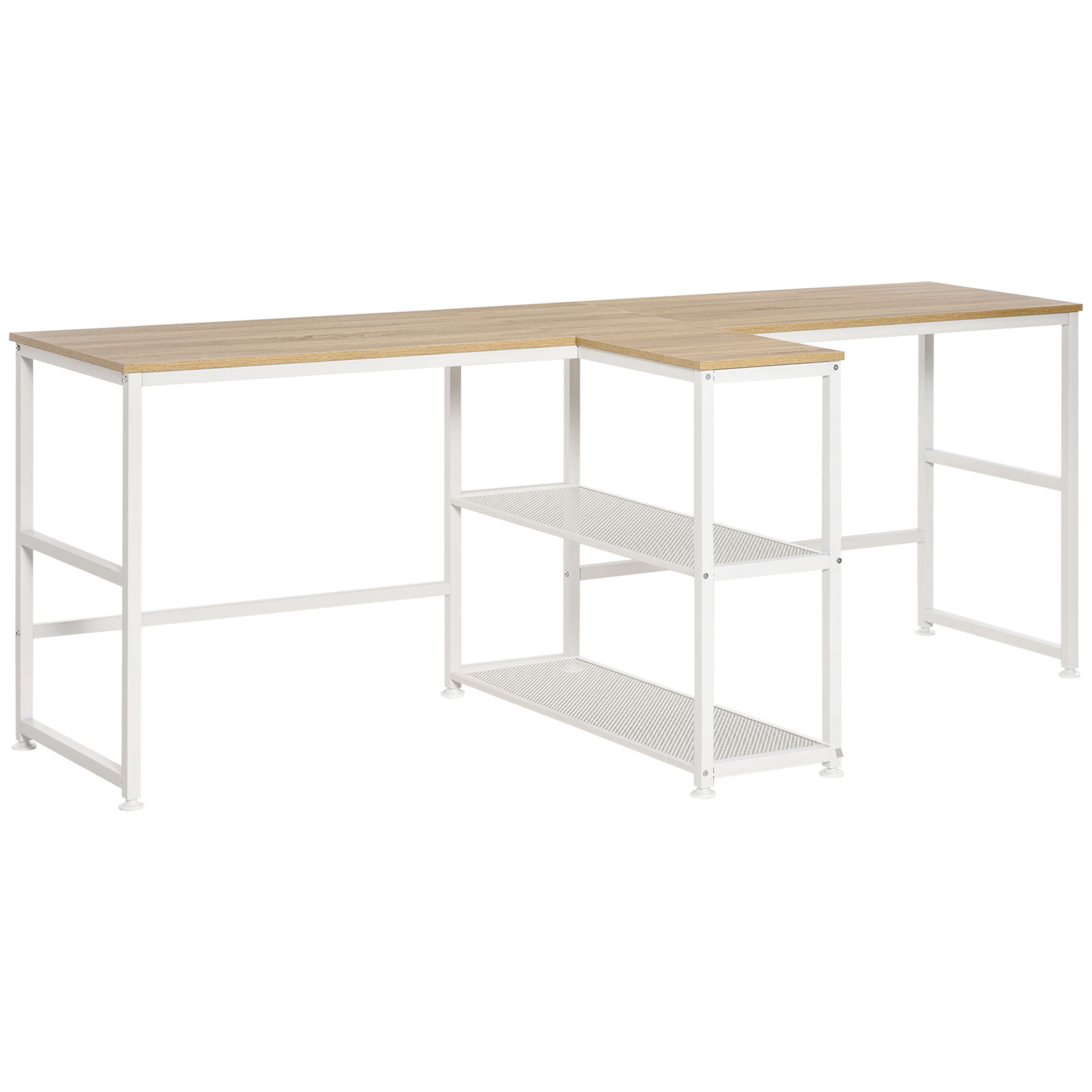 HomCom Industrial Style Double Sided Computer Desk with Strong Steel ...