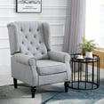 HomCom High Back Fabric Accent Arm Club Chair, Grey - Walmart.com