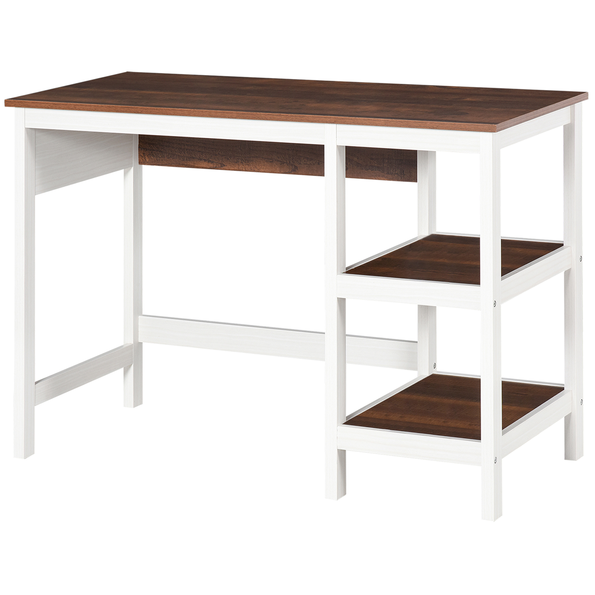HomCom Computer Desk with Display Shelves Home Office Table Workstation ...