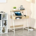 HOMCOM Home Office desk, Computer Desk for Small Spaces, Writing Table ...