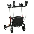 HomCom Folding Rollator Walker with Seat and Bag, Wheeled Rolling ...