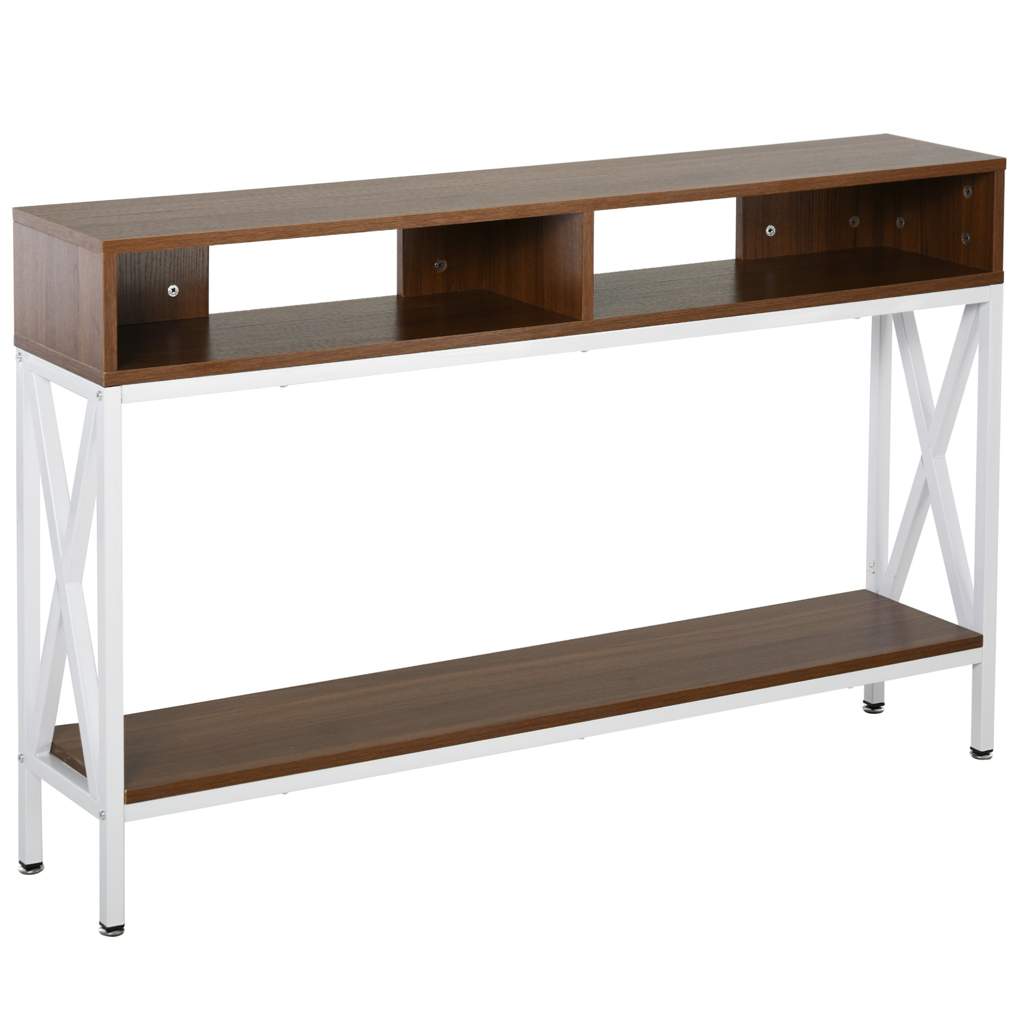 HomCom Industrial Style Entryway Console Table Desk with Shelf Living ...