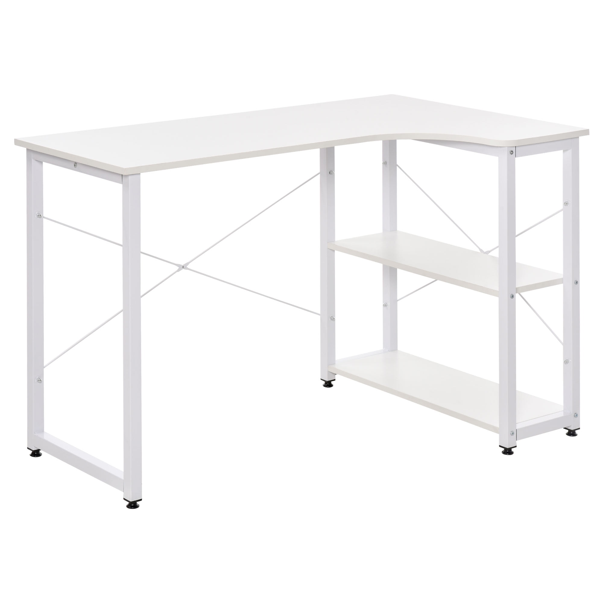 HomCom L-Shaped Computer Desk, White - Walmart.com