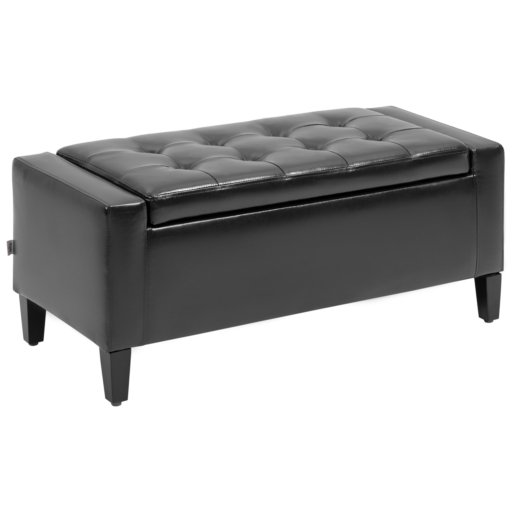 Homcom Linen Storage Ottoman Bench Storage Chest Tufted Ottoman Cube