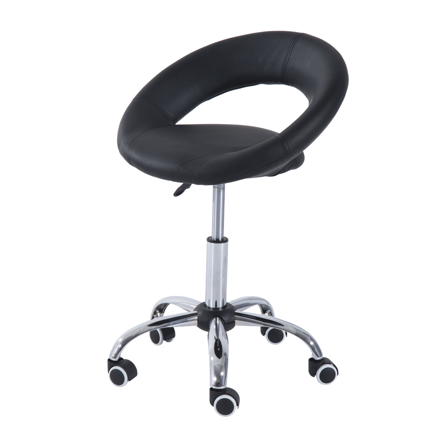 HomCom Stools with Adjustable Height & Swivel, 300 lb. Capacity, Black ...
