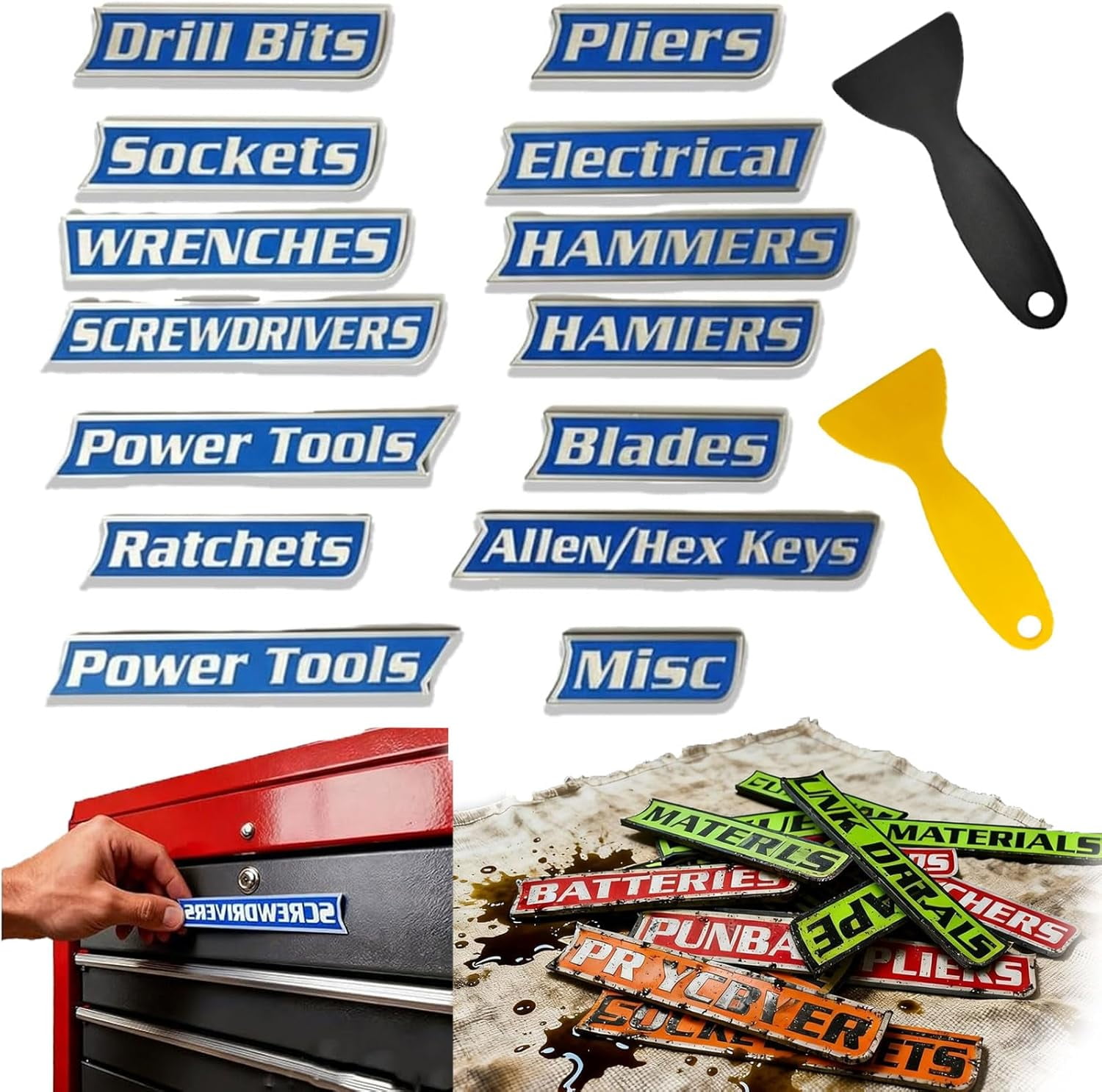 HomFairy 12/24/48 Pack of Magnetic Tool Box Labels, 2026 Upgraded ...