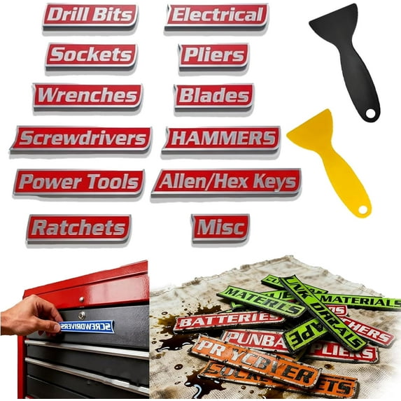 HomFairy 12/24/48 Pack of Magnetic Tool Box Labels, 2026 Upgraded ...