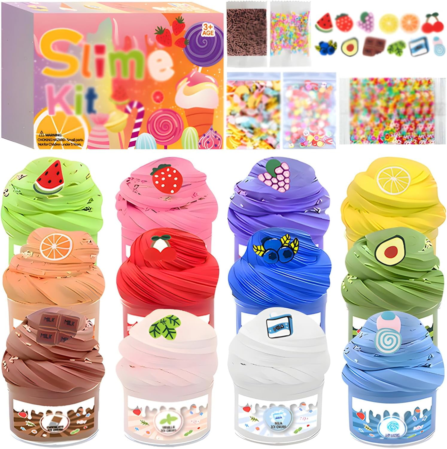 HomFairy 9/12PCS Super Clay Slime DIY Soft & Squishy Clay Scented Slime ...
