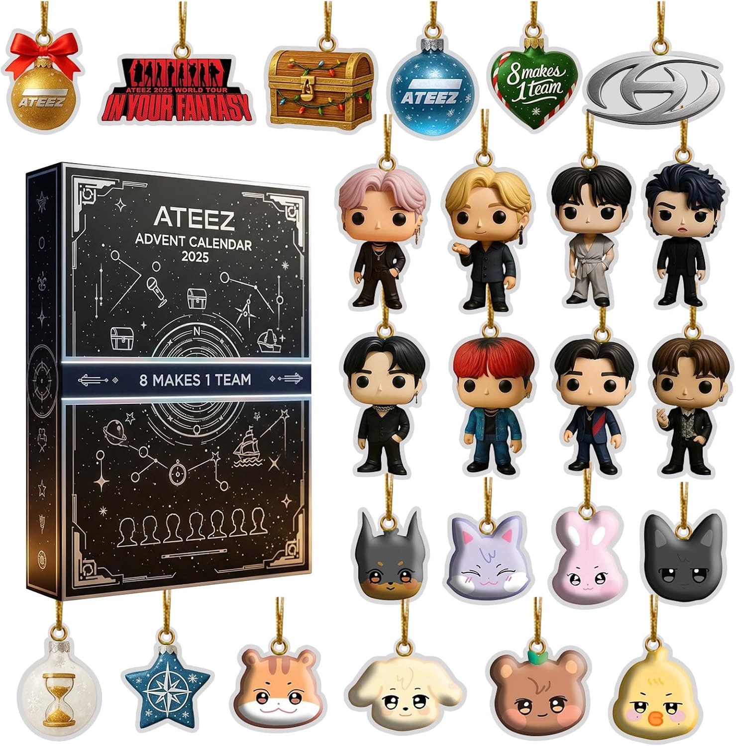 HomFairy B-T-S Advent Calendar 2025, 24 Days Christmas Countdown ...