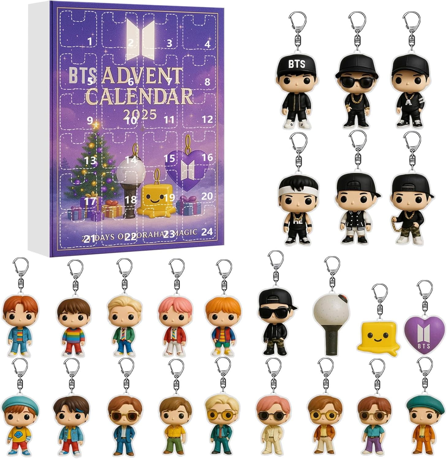 HomFairy B-T-S Advent Calendar 2025, 24 Days Christmas Countdown ...
