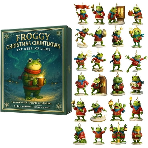 HomFairy Christmas Frog Advents Calendars 2025, 24 Days Christmas ...