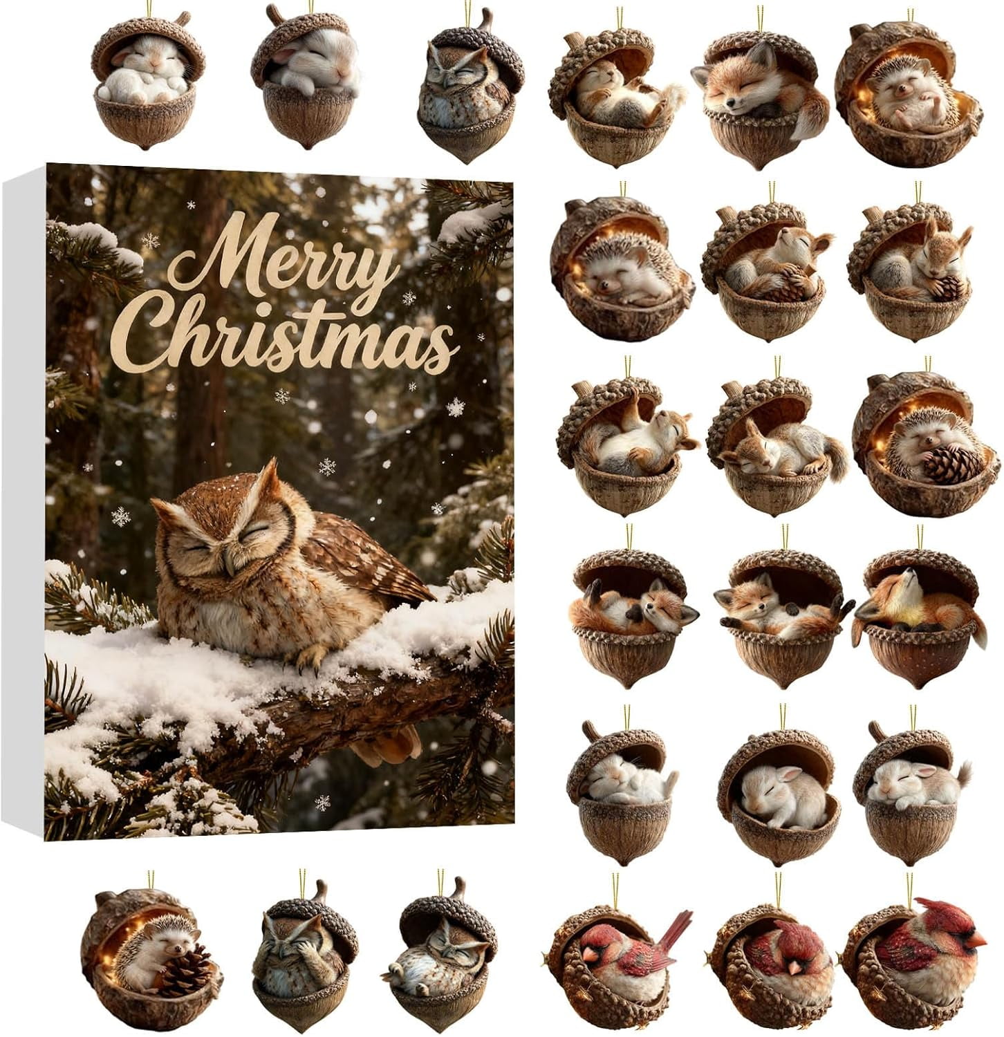 HomFairy Forest Animal Advent Calendar 2025, 24 Days Cute Fox Rabbit ...