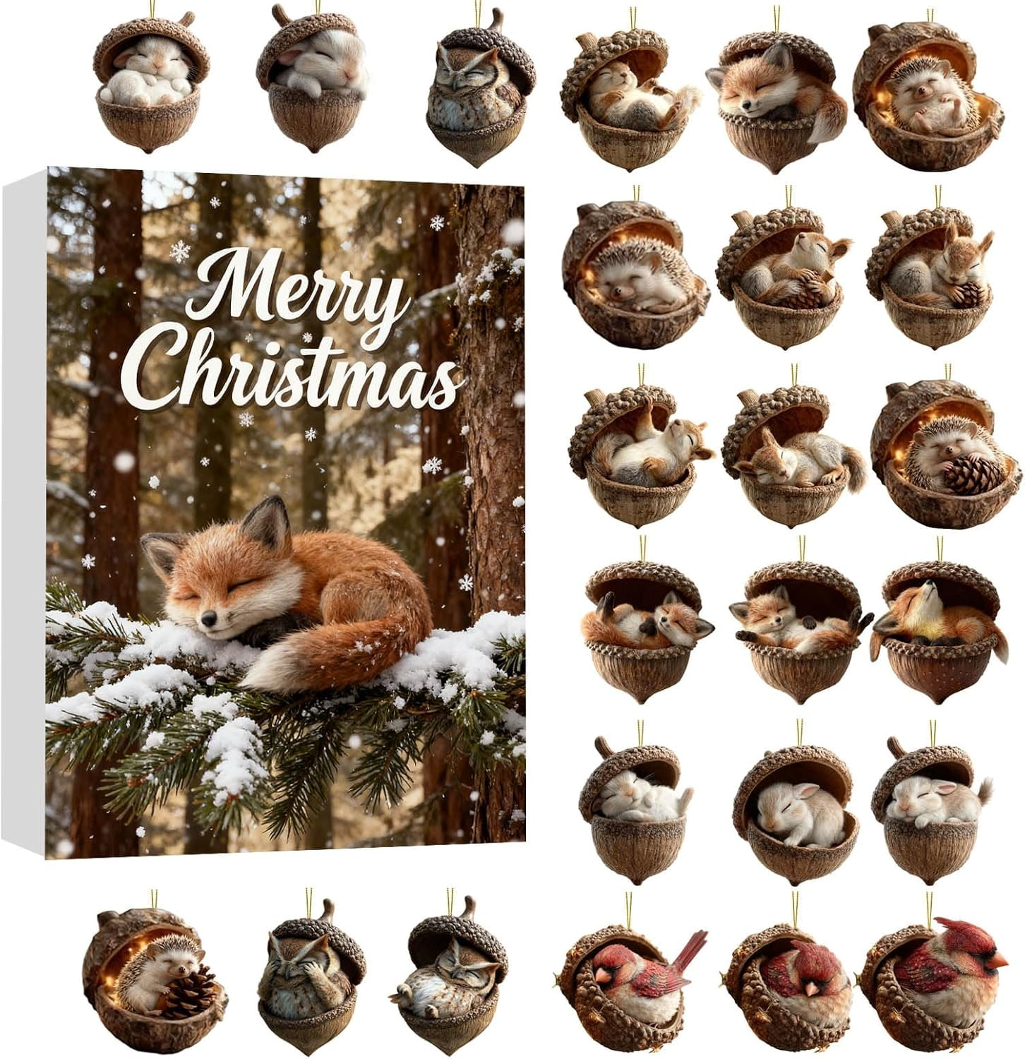 HomFairy Forest Animal Advent Calendar 2025, 24 Days Cute Fox Rabbit ...