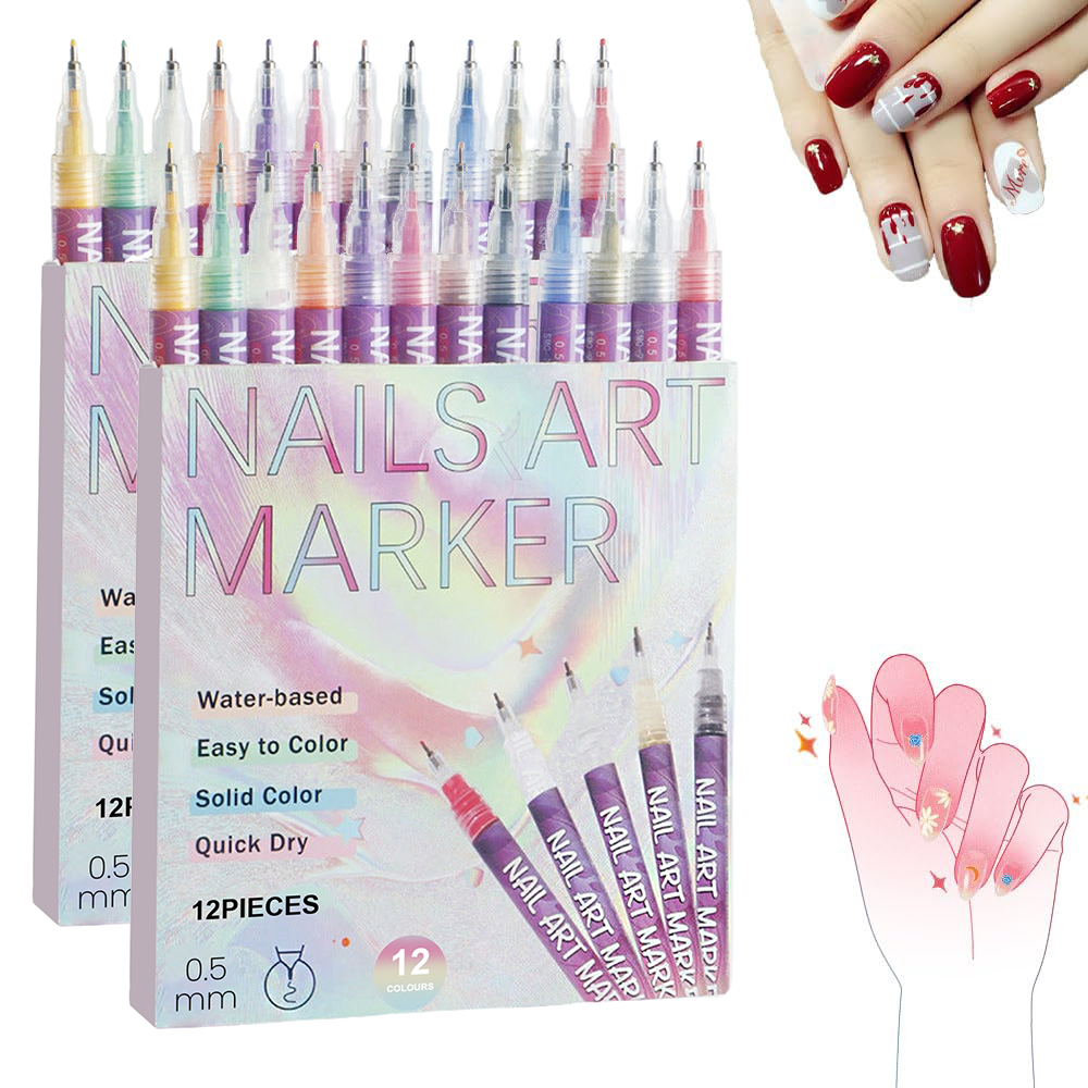 HomFairy Nail Art Pens for Painting Nails, 2026 Nail Art Markers for ...