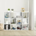 HomGarden 12 Cube Storage Organizer Wood White Bookshelf Cube Bookcase ...