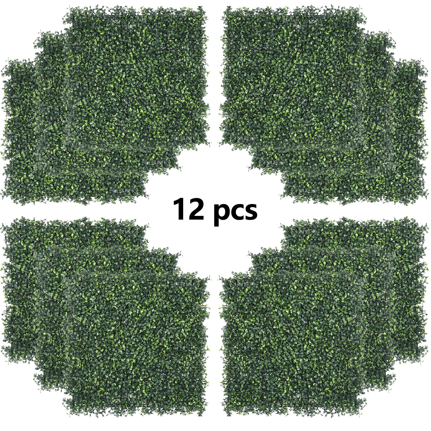 HomGarden 12PCS 19"x 19" Artificial Boxwood Panels 33sq.ft Faux Privacy ...