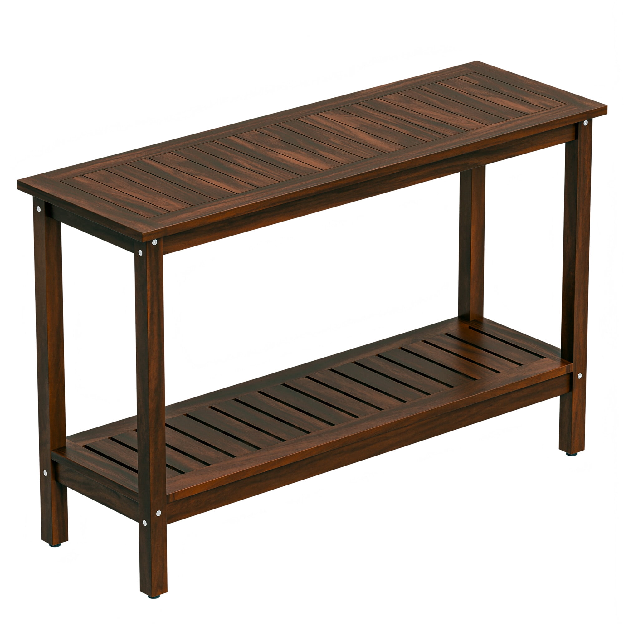 HomGarden 2-Shelf Wooden Patio Console Table 48-in Accent Table for ...