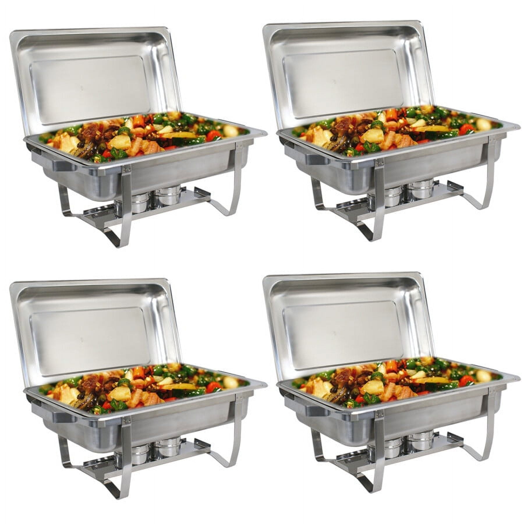 HomGarden 4 Pack 8QT Chafing Dish, Stainless Steel Buffet Set with Fuel ...