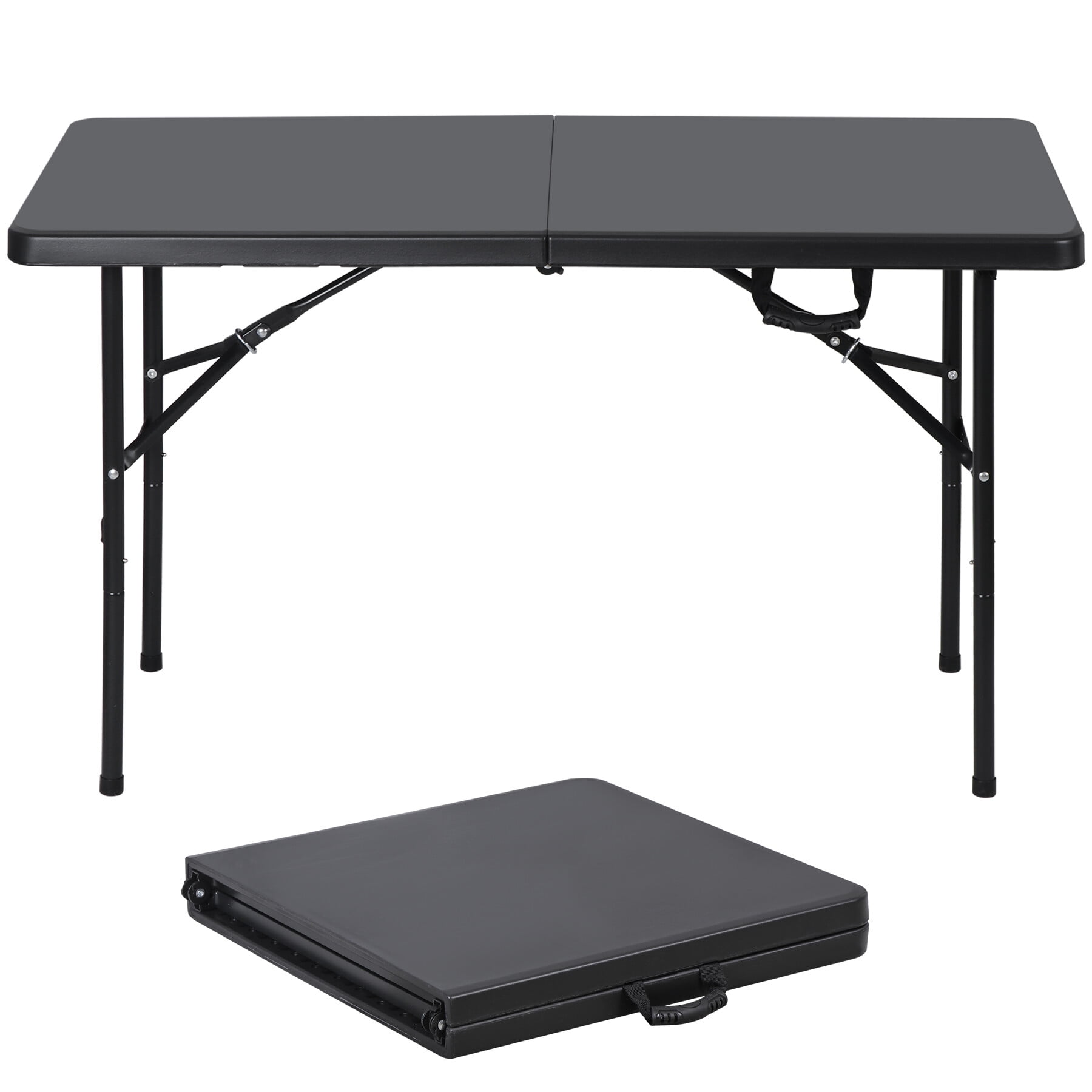HomGarden 4FT Plastic Folding Table with Handle, Indoor-Outdoor, Party ...
