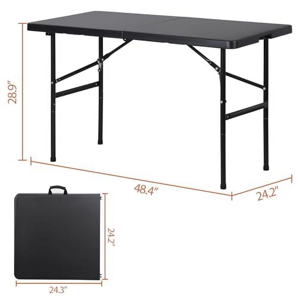 HomGarden 4ft Plastic Folding Table, Indoor Outdoor Portable Heavy Duty ...